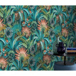 Erismann Vliestapete &raquo;Vliestapete Flower Power&laquo; gepr&auml;gt Phthalate frei blau Vlies B/L: 0,53m x 10,05m, Rollen: 1