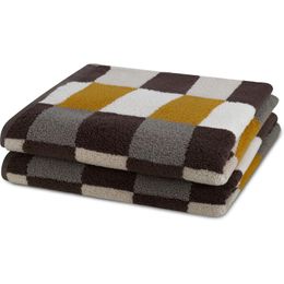 Ross Handt&uuml;cher &raquo;Three Stars 9040&laquo; 100% Baumwolle, made in Germany braun Frottier, Frottier B/L: 50cmx100cm, 2 Stk., Karo Streifen, 2 Handt&uuml;cher, 