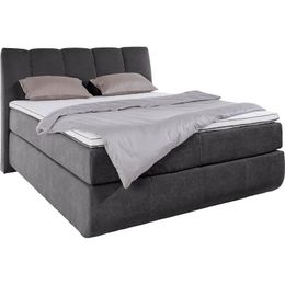 Home Affaire Boxspringbett &raquo;Oc&eacute;ane&laquo; Bodenfrei- wirkt freischwebend, verschiedene H&auml;rtegrade (auch H4) braun Polyester Struktur fein Polyester Topper 