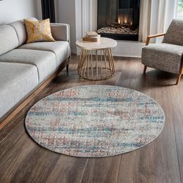 OTTO home Teppich &raquo;Myrah&laquo; rund 8 mm H&ouml;he Kurzflor, modernes Design, pflegeleicht, Wohnzimmer grau Polyester B : 120cm &Oslash; 120cm 1 Stk., 8mm, L: 120cm &Oslash; 
