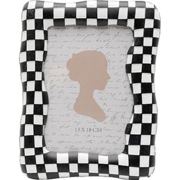 KARE Bilderrahmen &raquo;Checker Schwarz 13x18cm&laquo; Pappe, Polyester, Polyresin B/H/T: 18cm x 23cm x 2cm, wei&szlig;