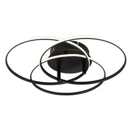Globo LIGHTING Deckenleuchte &raquo;KOMBOS&laquo; LED-Modul 1 Stk. Warmwei&szlig; Deckenlampe Wohnzimmer-Leuchte Schlafzimmer-Leuchte Flur K&uuml;che schwarz &Oslash; 45,6cm H: 