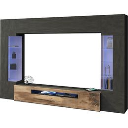 OTTO home Wohnwand &raquo;New Egypt&laquo; Breite 290cm, 4 Stk. tlg. grau Holzwerkstoff B/H/T: 290cmcm x 191,2cmcm x 40cmcm
