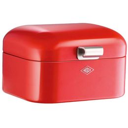 Wesco Brotkasten &raquo;Mini Grandy&laquo; Metallscharniere, Gummistopper, L&uuml;ftungsloch / Griff, 2 L rot Stahlblech B/H/L: 18cm x 12cm x 17cm