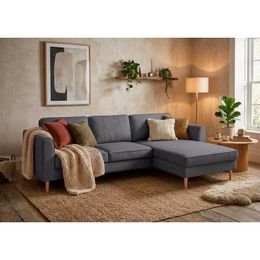 Home Affaire Ecksofa &raquo;Booster, whlw. mit Schlaffunktion & Bettkasten, Fu&szlig; Buche lackiert&laquo; Recamiere beidseitig montierbar, L-Form, in Cord & Struktur,
