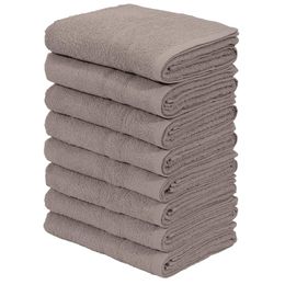 OTTO home Handtuch Set &raquo;Inga, 8 tlg. Handtuch-Set 50x100cm&laquo; Handt&uuml;cher mit feiner Bord&uuml;re, 100% Baumwolle, einfarbig, weich beige Walkfrottee, 