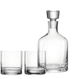 Leonardo Gl&auml;ser-Set &raquo;AMBROGIO&laquo; (1 Karaffe, 2 Whiskygl&auml;ser), 3-teilig transparent Glas 14cm, 3 Stk.