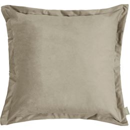 LeGer Home by Lena Gercke Dekokissen &raquo;LADINA&laquo; Samt, mit Stehsaum, Kissenh&uuml;lle ohne F&uuml;llung, 1 St&uuml;ck 50 x 50 cm beige Polyester B/L: 50cm x 50cm, 1 Stk