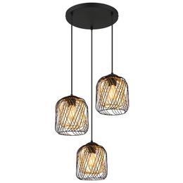 Globo LIGHTING H&auml;ngeleuchte &raquo;DICHTI&laquo; E27 1 Stk. H&auml;ngelampe/Pendelleuchte/Esszimmer/Wohnzimmer/Esstisch schwarz &Oslash; 18cm H: 150cm, 1 Stk.