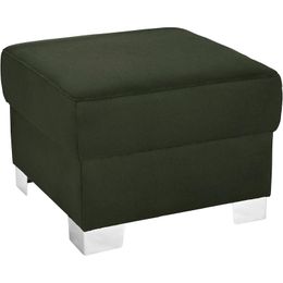 DOMO collection Hocker &raquo;Anzio&laquo; wahlweise mit Federkern gr&uuml;n B/H/T: 59cm x 43cm x 59cm, Struktur fein, Mit Federkern