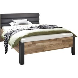 Begabino Bettgestell &raquo;Dallas Bett, Jugendbett mit gepolstertem Kopfteil&laquo; Polsterbett wahlweise in 140 oder 120 cm beige Liegefl&auml;che L&auml;nge B: 200cm x 140cm, 