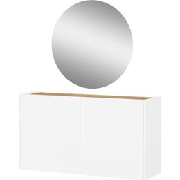 Germania Garderoben-Set &raquo;GW-Libbiano&laquo; 2 Stk. tlg. wei&szlig; Spanplatte B/H/T: 93cmcm x 200cmcm x 29cmcm, Schuhschrank 52cm hoch