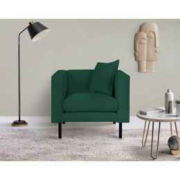 Home Affaire Sessel &raquo;Lillibeth Cocktailsessel, Loungesessel, Ma&szlig;e B/T/H: 90/74/83 cm&laquo; Zierkissen als Wendekissen 45x45 cm, in Samtoptik oder Cord gr&uuml;n