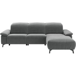Musterring Ecksofa &raquo;MR 370, intelligenter Komfort im modernen Design&laquo; Optionale Relaxfunktion, flexible Kopfteile & klappbare Armlehnen grau 16% Baumwolle, 79% 