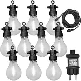 Luxform Lichterkette &raquo;24V-Lichterkette Tahiti - mit 10x warmwei&szlig;en LED&laquo; &Uuml;berall aufh&auml;ngbar, drinnen und drau&szlig;en schwarz Gesamtl&auml;nge 10m