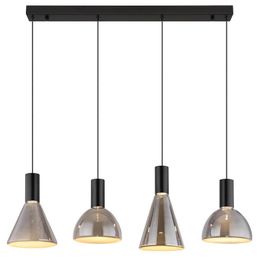 Globo LIGHTING H&auml;ngeleuchte &raquo;LABORA&laquo; LED-Modul 1 Stk. Warmwei&szlig; LED H&auml;ngeleuchte schwarz matt mit rauchfarbenem Glas, dimmbar schwarz 1, H: 150cm, 1 