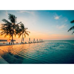 papermoon Fototapete &raquo;Sunset on Maldives&laquo; glatt bunt Vlies B/L: 2,5m x 1,86m, Bahnen: 5 Stk.