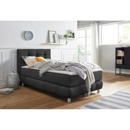 Home Affaire Boxspringbett &raquo;Salo&laquo; incl. Topper, 6 Breiten, 2 H&auml;rtegrade, TFK auch in H&auml;rtegrad 4 grau Struktur (100% Polyester);Bezug der 