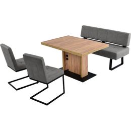 K+w Komfort & Wohnen K+W Komfort & Wohnen Essbank &raquo;Spider II Polsterbank&laquo; Sitzsteppung, bequem durch Sandwichbauweise, Metallkufe in schwarz grau B/H/T: 160cm x 88cm x 