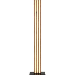 Globo LIGHTING Stehlampe &raquo;HAYDEN&laquo; LED-Modul 1 Stk. Warmwei&szlig; Stehleuchte schwarz & Holzoptik, Fu&szlig;trittschalter, warmes Licht 1, H: 140cm, 1 Stk.