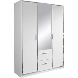 Rauch Dreht&uuml;renschrank &raquo;Marl&laquo; mit eleganten Chromgriffen sowie Aufleistungen wei&szlig; Holzwerkstoff B/H/T: 136cm x 197cm x 54cm