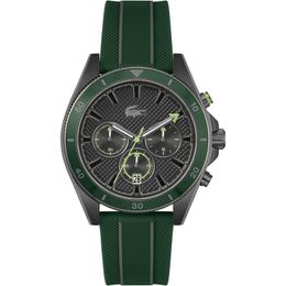 Lacoste Herren Chronograph &raquo;MAINSAIL&laquo; Armbanduhr, Quarzuhr, Herrenuhr, Tag, Stoppfunktion, Silikonarmband gr&uuml;n Einheitsgr&ouml;&szlig;e