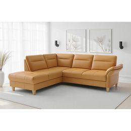 Sit & More sit&more Ecksofa &raquo;Pamela L-Form, Leder, B: 218 cm&laquo; optional Armteilverstellung, Schlaffunktion & Bettkasten grau B/H/T: 218cm x 90cm x 212cm, 