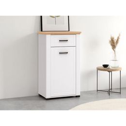 Home Affaire Schuhschrank &raquo;Valencia&laquo; wei&szlig; Holzwerkstoff, MDF Opaque wei&szlig;, B/H/T: 60,5cm x 105cm x 41cm, Schubladen: 1 Stk. T&uuml;ren: 1 Stk.