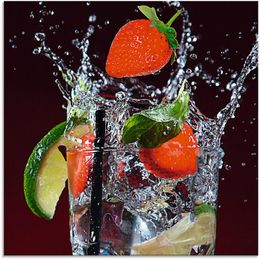 Artland Glasbild &raquo;Frischer Fruchtcocktail I&laquo; Getr&auml;nke 1 Stk. tlg. in verschiedenen Gr&ouml;&szlig;en bunt B/H/T: 20cm x 20cm, Glasbild Getr&auml;nke, 1 Stk.