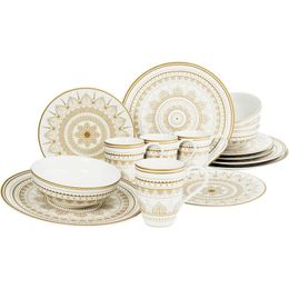 Creatable Kombiservice &raquo;Mandala Gold&laquo; Service, goldene orientalische Motive, 16 Teile, f&uuml;r 4 Personen gold Steinzeug 16 Stk.