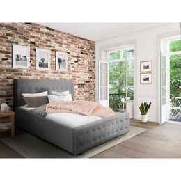 Home Affaire Polsterbett &raquo;Vaine&laquo; in 5 Breiten, auch in L&auml;nge 220 cm, incl. Roll-Lattenrost silber Samtoptik (100% Polyester) Liegefl&auml;che L&auml;nge B: 