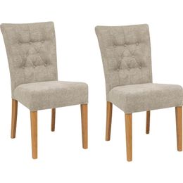 Home Affaire Polsterstuhl &raquo;Queen&laquo; (Set) 2 Stk.Esszimmerstuhl mit Knopfheftung, 2er, 4er oder 6er-Set beige 100% Polyester B/H/T: 46cm x 93cm x 64cm, 2