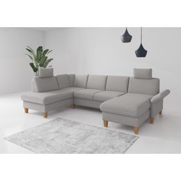 OTTO home Wohnlandschaft &raquo;Rochelle, U-Form&laquo; optional mit Armteilverstellung, mit Schlaffunktion & Bettkasten grau 95% Polyester 5% Polyamid B/H/T: 