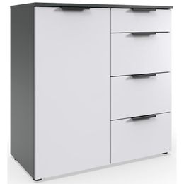 wimex Kombikommode &raquo;Level by fresh to go&laquo; 1-t&uuml;rig mit 4 Schubladen, soft-close Funktion, 81cm breit, 84cm hoch wei&szlig; Holzwerkstoff B/H/T: 81cm x 84cm x 41cm,