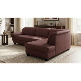 OTTO home Ecksofa &raquo;Sillkeborg 254 x 186 cm, formsch&ouml;nes Sofa mit dunklen F&uuml;&szlig;en&laquo; aus haustierfreundlichem Pet Friendly Bezug braun 100% Polyester B/H/T