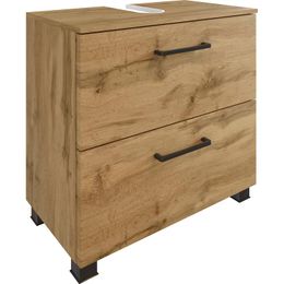 Welltime Waschbeckenunterschrank &raquo;Chicago&laquo; braun MDF wotaneiche, B/H/T: 60cm x 55cm x 35cm, Schubladen: 1 Stk.