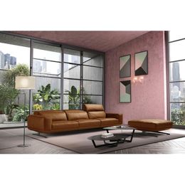 Egoitaliano 3-Sitzer &raquo;Gloria, super bequem, hochwertige Verarbeitung, edles Design, Megasofa&laquo; beidseitig verstellbare R&uuml;ckenelemente, mit Designmetallf&uuml;&szlig;en braun 