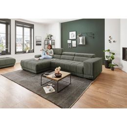 Die PlanBar Ecksofa &raquo;MP-IN15053 L-Form schmaler Schenkel&laquo; mit Kopfteilverstellung, wahlweise mit manueller Vorziehbank 88% Polyester; 12% Polyamid B/H