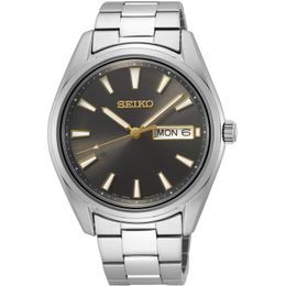 Seiko Herren Quarzuhr Armbanduhr, Herrenuhr, Damenuhr, Datum, Saphirglas, Edelstahlarmband silber Einheitsgr&ouml;&szlig;e