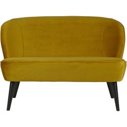 Woood 1,5-Sitzer &raquo;Sara Velvet-Bezug mit Birkenholzbeinen, H 73 x B 110 x T 72 cm&laquo; Tragkraft 100 kg, Maximale Verschlei&szlig;festigkeit, Pfleiglicht gelb B/