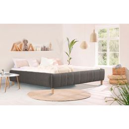 Home Affaire Polsterbett &raquo;Tarje&laquo; in 5 Breiten, auch in &Uuml;berl&auml;nge 220 cm, incl. Roll-Lattenrost grau Struktur fein (100% Polyester) Liegefl&auml;che L&auml;nge B