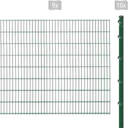 Arvotec Doppelstabmattenzaun &raquo;ESSENTIAL 163 zum Einbetonieren&laquo; Zaunh&ouml;he 163 cm, Zaunl&auml;nge 2 - 60 m gr&uuml;n Kunststoff, Stahl H/L: 163cm x 18m, Pfosten: 10 Stk.