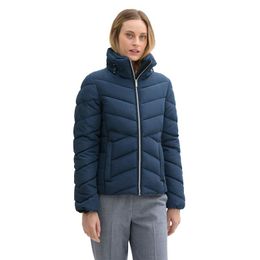 Tom Tailor Damen Tom Tailor Steppjacke ohne Kapuze mit Stehkragen und Rei&szlig;verschluss blau XL (42)
