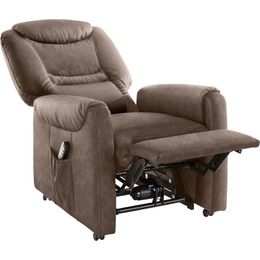 Sit & More sit&more TV-Sessel &raquo;Morten&laquo; in Gr&ouml;&szlig;e L, wahlweise mit Motor und Aufstehhilfe grau NaturLEDER (echtes Rindsleder);Luxus-Microfaser (100% Polyester);