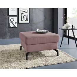 Sit & More sit&more Hocker &raquo;Percy&laquo; Fu&szlig;h&ouml;he 15cm, wahlweise mit unterschiedlichen Fu&szlig;farben lila B/H/T: 72cm x 46cm x 72cm, Luxus-Microfaser Paris,mit schwarzem 