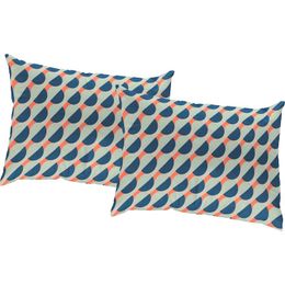 Adam Dekokissen &raquo;Circles&laquo; GOTS zertifiziert - Kissenh&uuml;lle ohne F&uuml;llung, 1 St&uuml;ck blau Baumwolle B/L: 40cm x 60cm, 1 Stk.