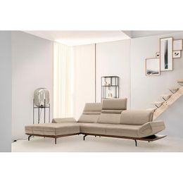 Creation BY ROLF BENZ Ecksofa &raquo;CR.420, Designecksofa, L-Form&laquo; in 2 Qualit&auml;ten, Holzrahmen in Eiche Natur oder Nu&szlig;baum, Breite 293 cm beige Flachgewebe