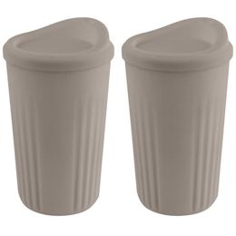 APS Becher &raquo;TO GO&laquo; &Oslash; 8,5 cm, Inhalt 400 ml, 2-teilig braun Kunststoff &Oslash; 8,5cm x 13,5cm, 400ml