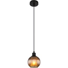 Globo LIGHTING H&auml;ngeleuchte &raquo;ZUMBA&laquo; E27 1 Stk. H&auml;ngelampe/Pendelleuchte/Esszimmer/Wohnzimmer/Esstisch schwarz &Oslash; 15cm H: 120cm, 1 Stk.
