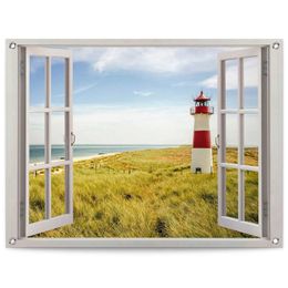 Reinders Poster &raquo;Leuchtturm-Ansicht&laquo; Outdoor f&uuml;r Garten oder Balkon blau Leinwand B/H/T: 80cm x 60cm x 0,1cm